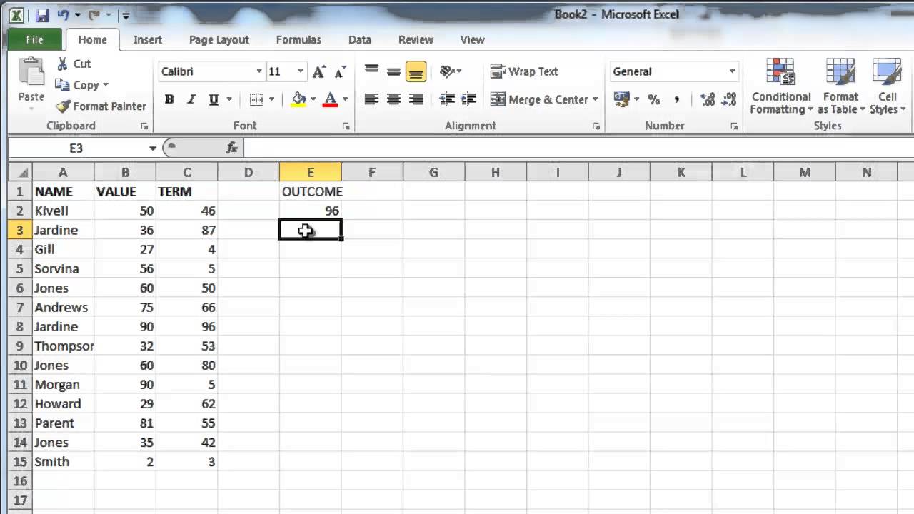 How to Make Excel 2010 formulas for columns