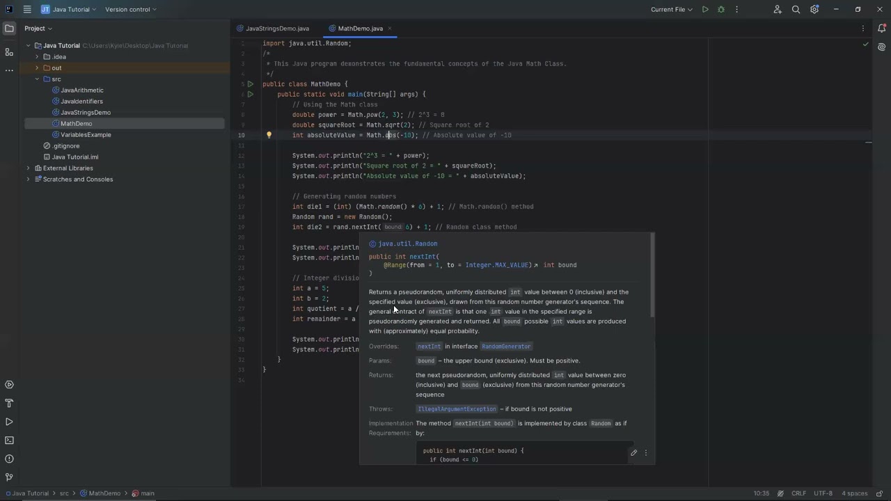Java Math Class & Random Numbers | Power, Square Root, Modulo & More!