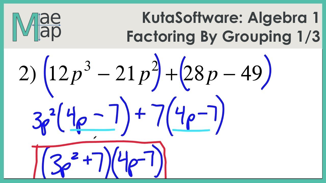KutaSoftware: Algebra 1- Factoring By Grouping Part 1