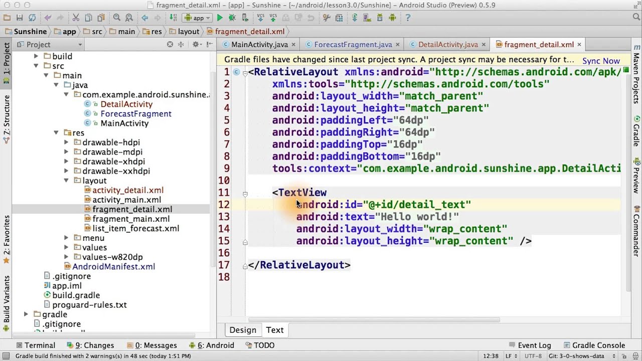 Display Content in DetailActivity - Developing Android Apps