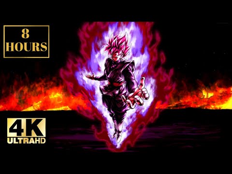 Goku Anime Manga Flames Wallpaper Screensaver Background 4K 8 HOURS With Music