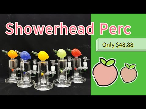 New Heady Showerhead Perc Peach Fruit Shaped Glass Bongs Dab Oil Rigs ShareBongs Product Review