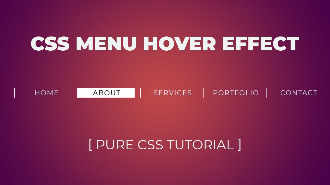 Pure CSS Menu Hover Effect | CSS Animation Examples