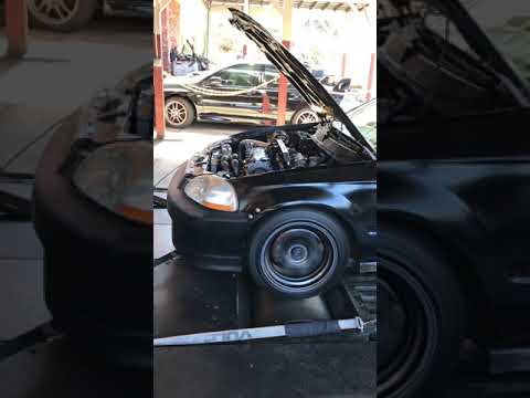 300hp D16y8 turbo on the dyno #youtubeshorts