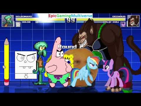 Oozaru And My Little Pony Characters And Annoying Orange VS S SpongeBob Characters In A MUGEN Match
