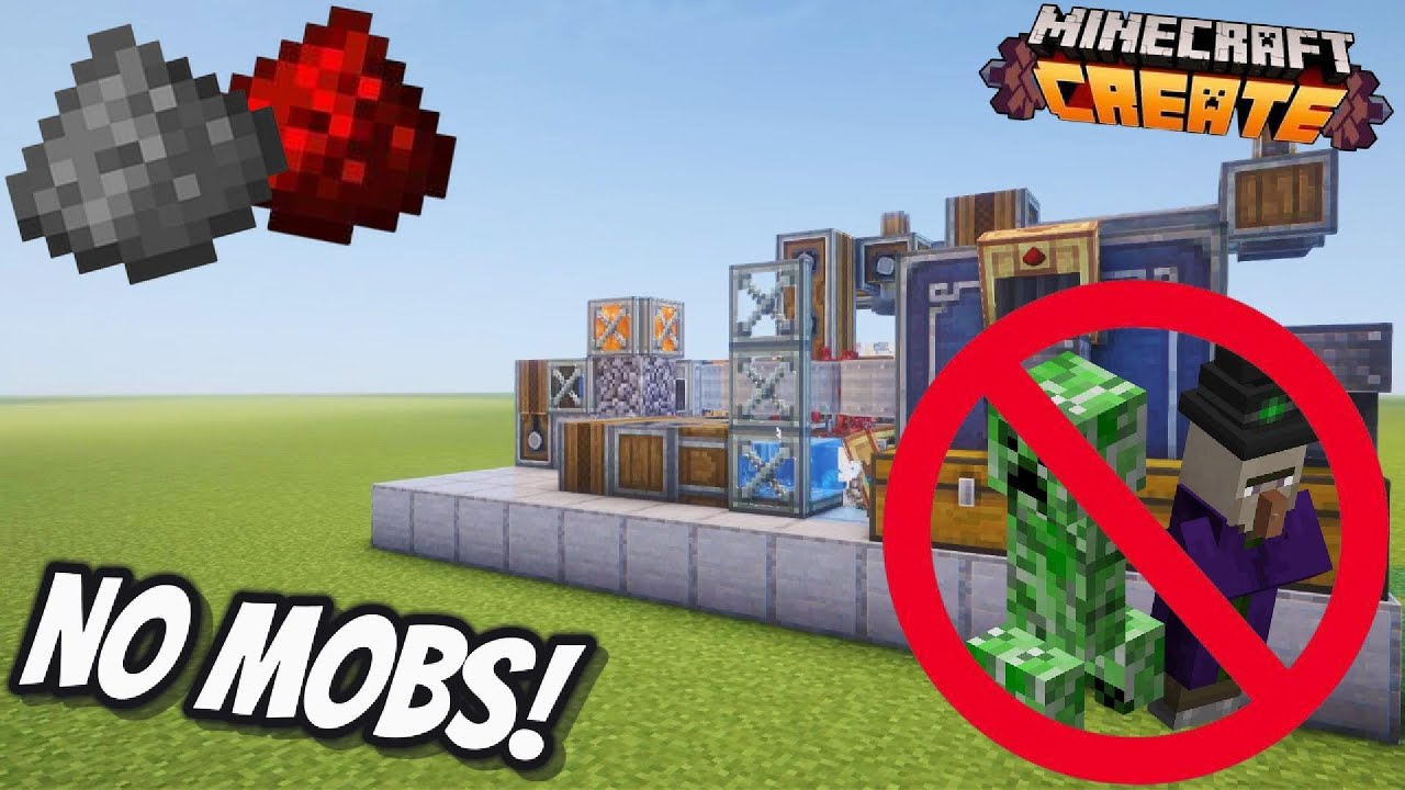This Gunpowder/Redstone Farm Produces WITHOUT Using Mobs! | Create Mod Tutorial