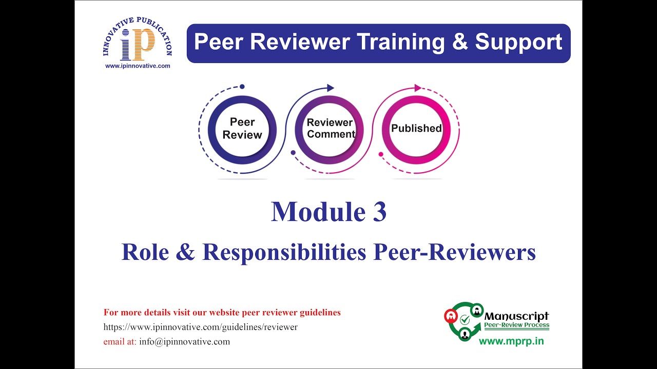 Module 3 - Role & Responsibilities Peer-Reviewers