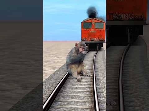 Kereta api hampir tabrak monyet#shorts#keretaapi#railway