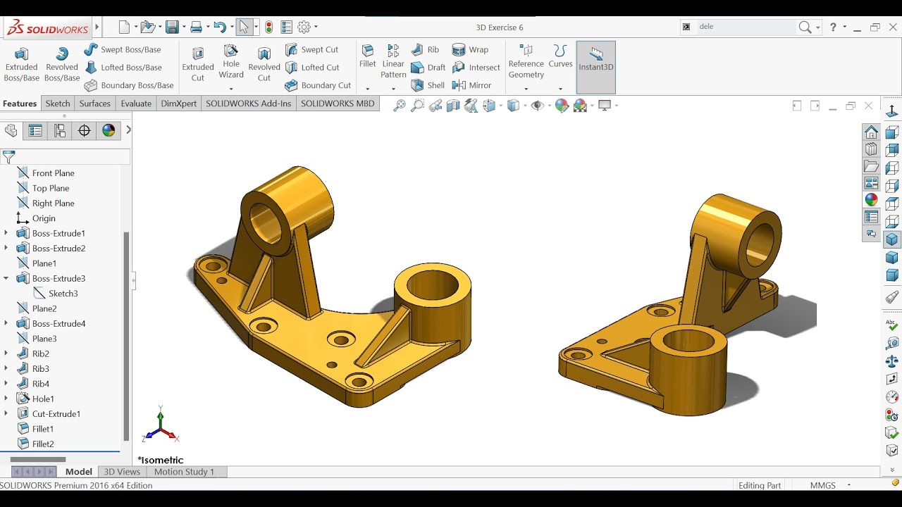 Mechanical Drawing with Solidworks | 3D CAD Exercise 4