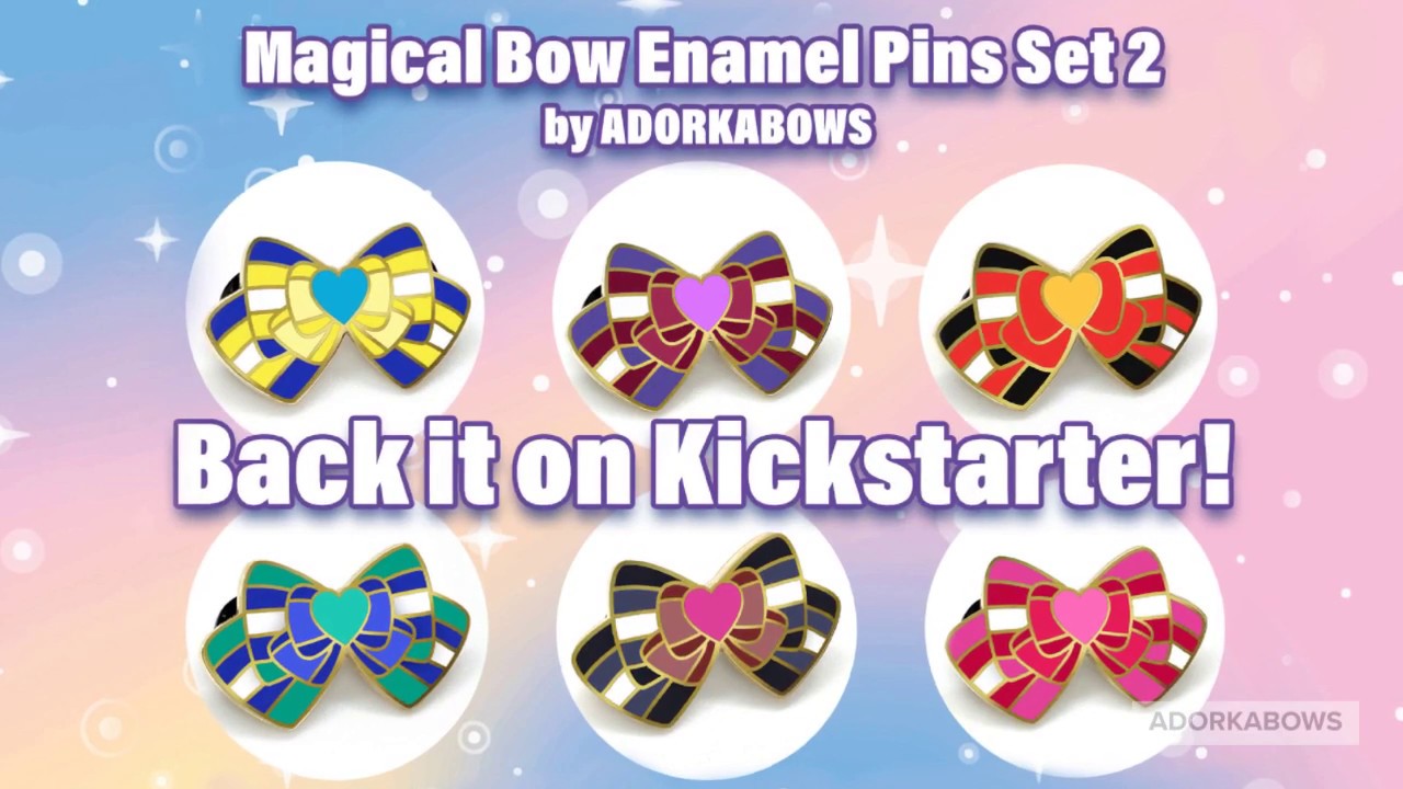 Magical Bow Hard Enamel Pins Set 2 by ADORKABOWS - Back it on Kickstarter!