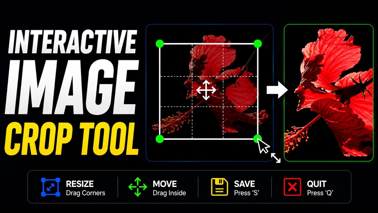 Build an Interactive Image Crop Tool using OpenCV & Python | Mouse-Based Cropping