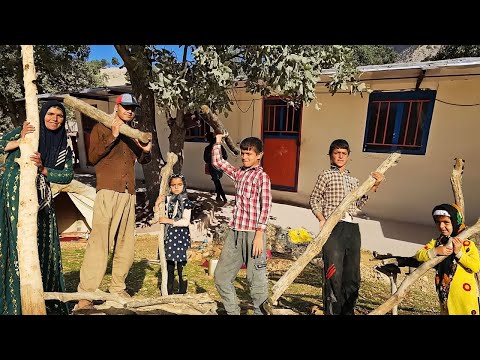 Akram and Her Kids Build a Shade Roof to Keep Water Tanks Cool