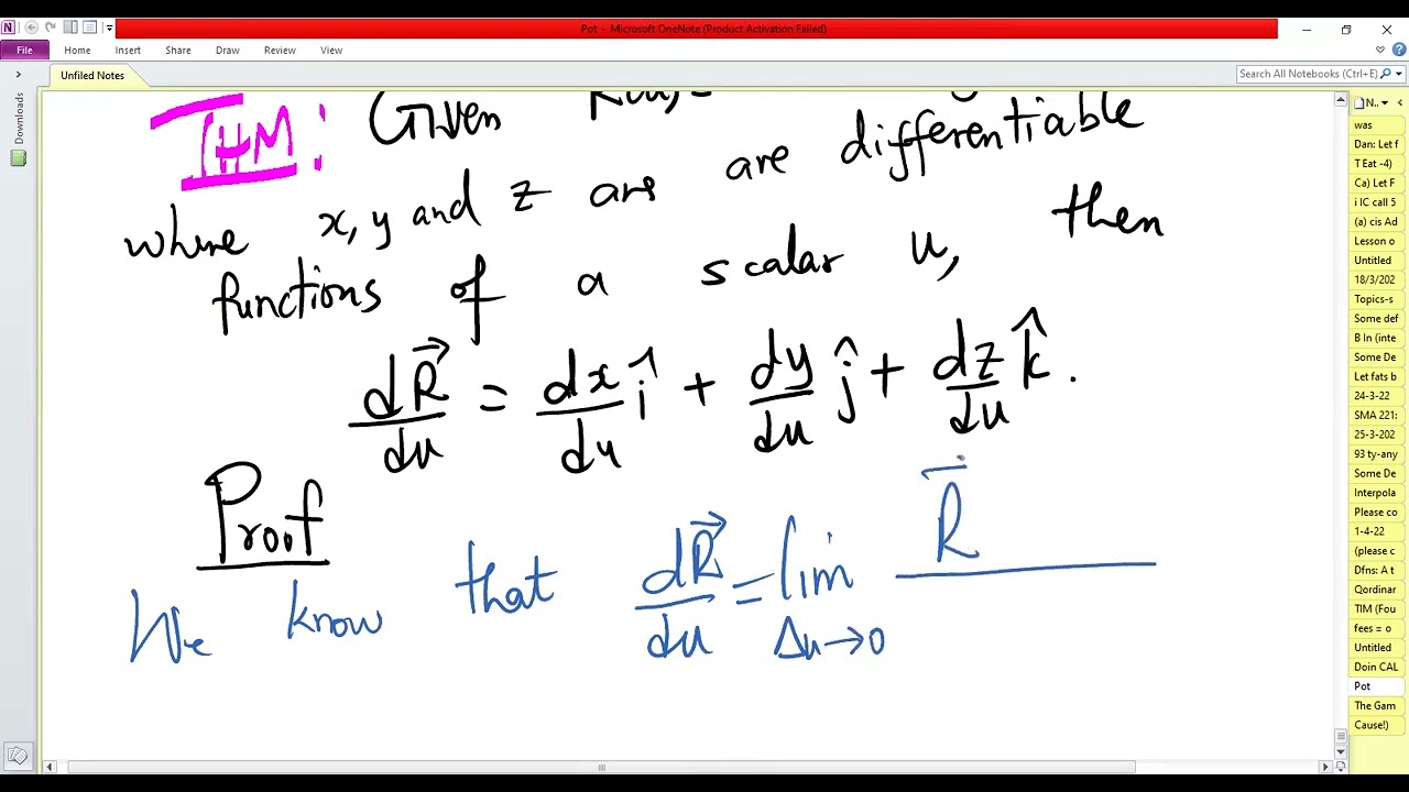 Ordinary Vector Differentiation