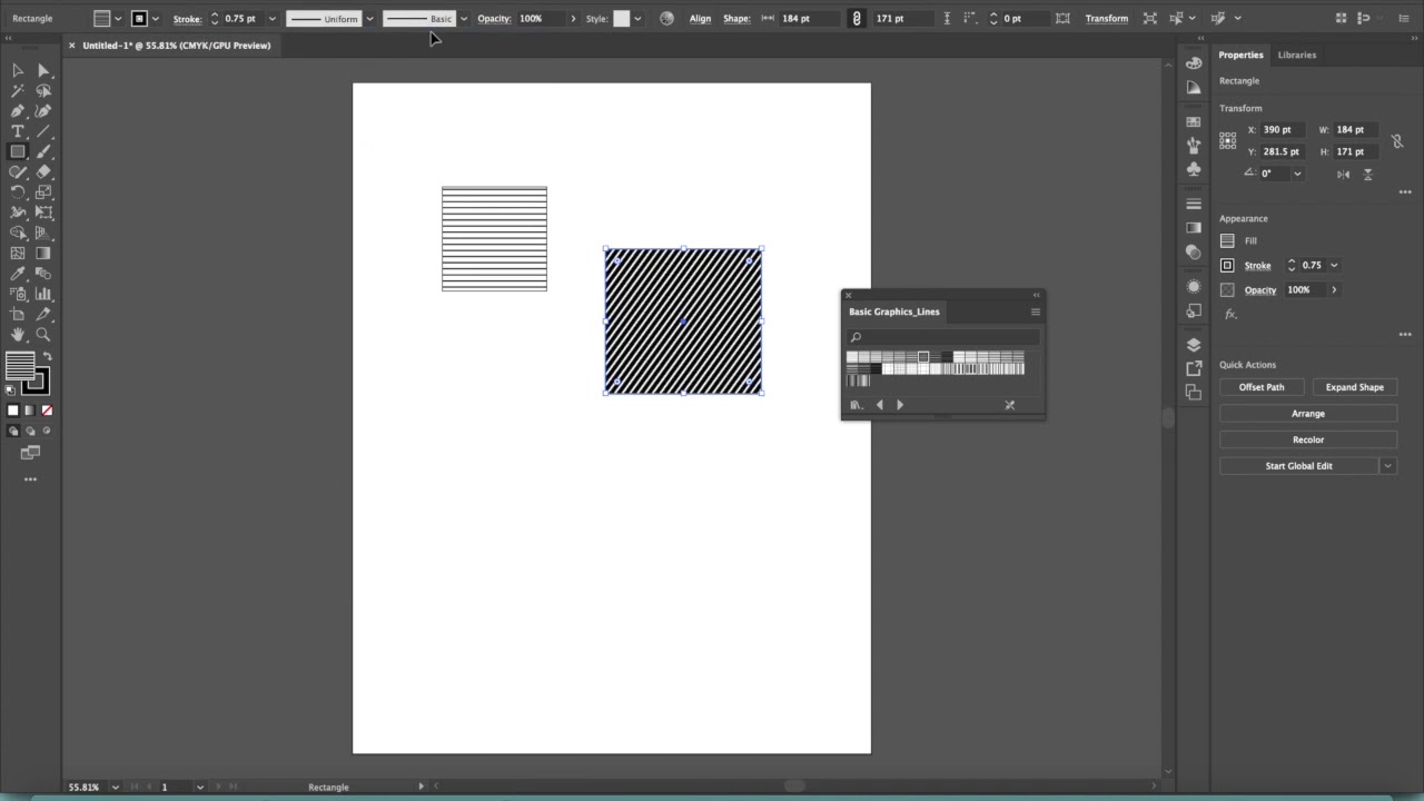 Apply hatch/pattern in Illustrator and rotate/transform it