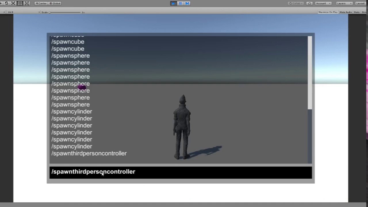 Developer Command Console in Unity
