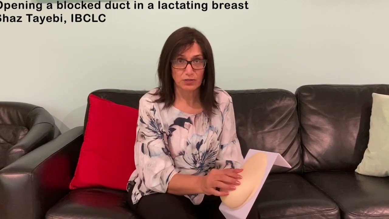 Opening a blocked duct on a lactating breast