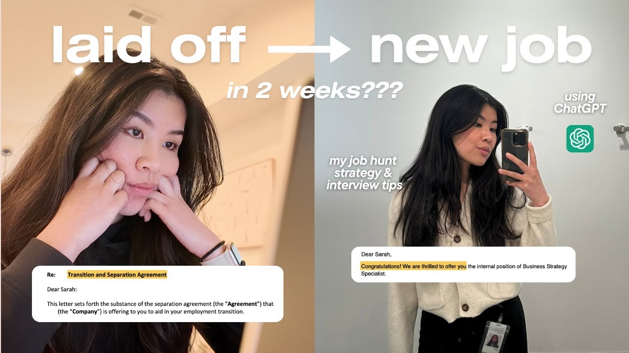 Laid off to new job in 2 WEEKS VLOG | job search, interview & chatGPT tips, my honest journey