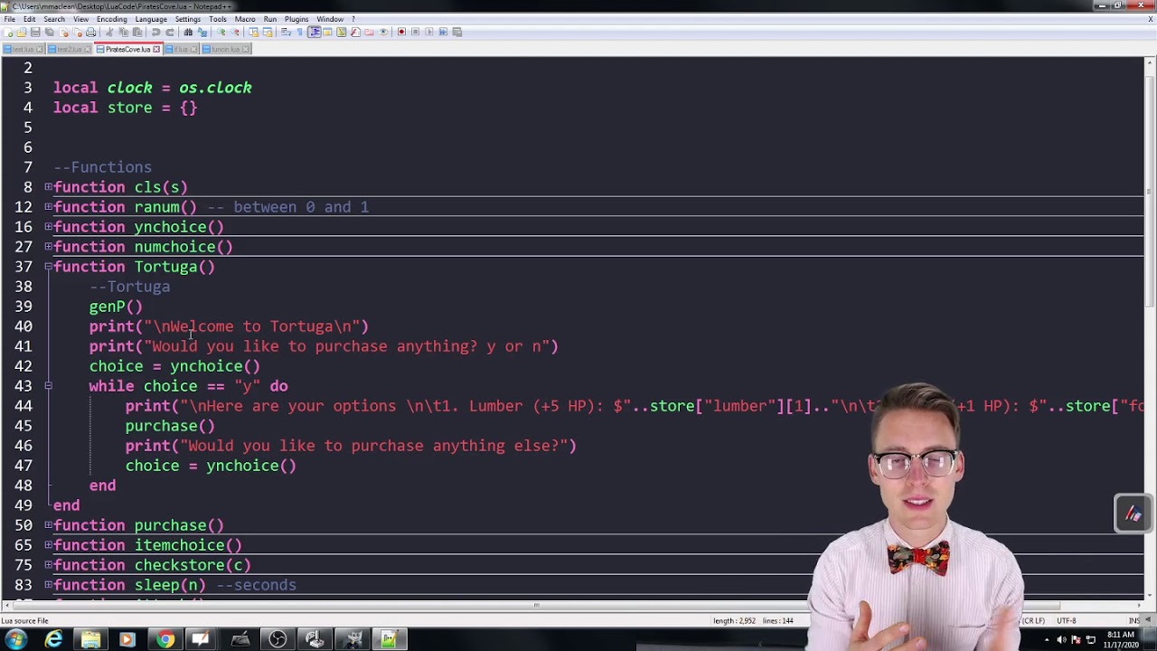 Lua 101: Functions Input Recap