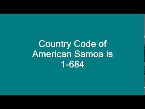 Country Code of American Samoa is 1 684