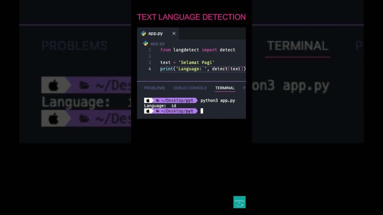 Text Language Detection with Python  #kampusit #coding #python