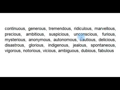 -ous endings pronounced like /-əs/ schwa