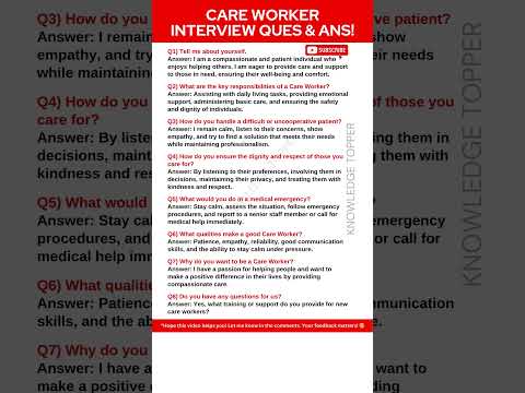 Care Worker Interview Questions and Answers