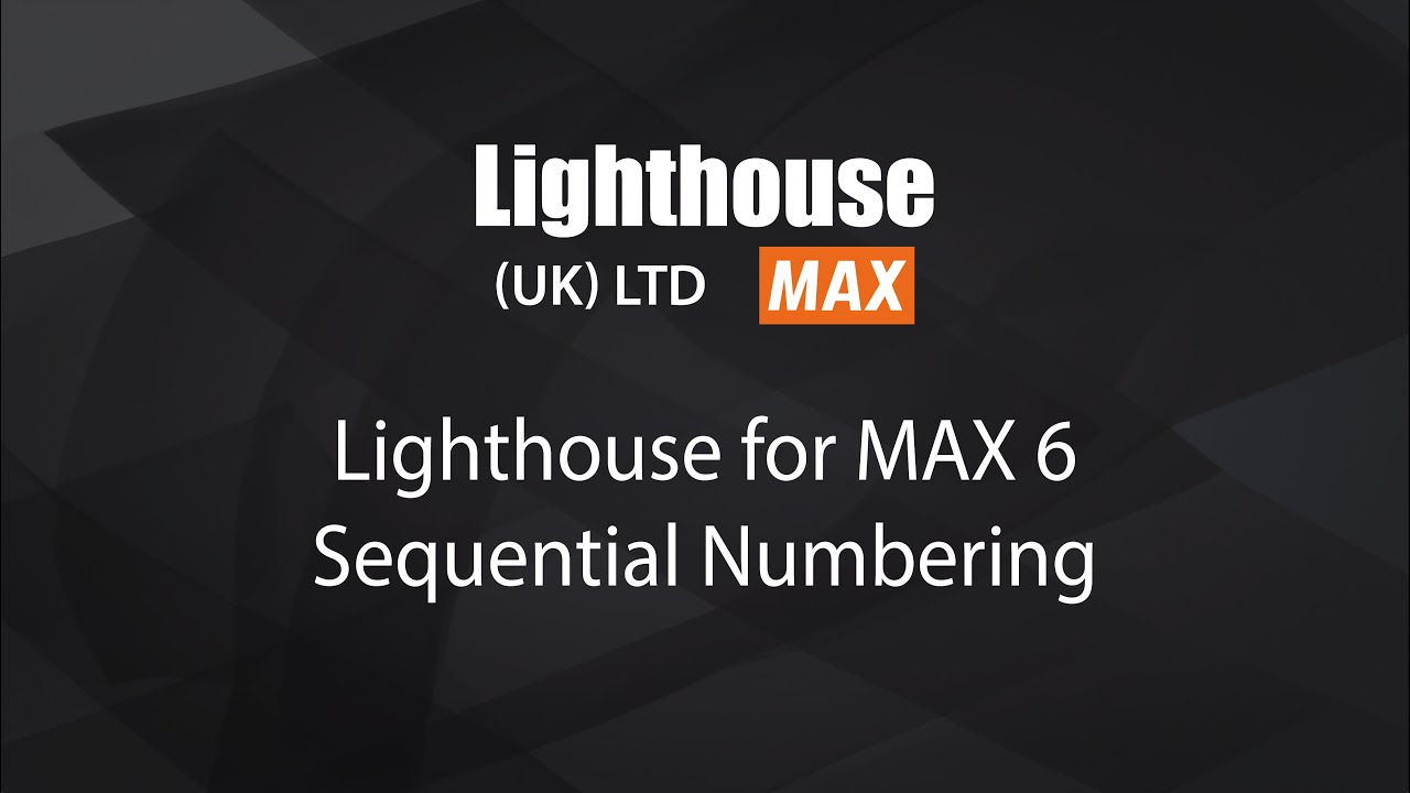 Lighthouse CPM-100 Sequential Numbering
