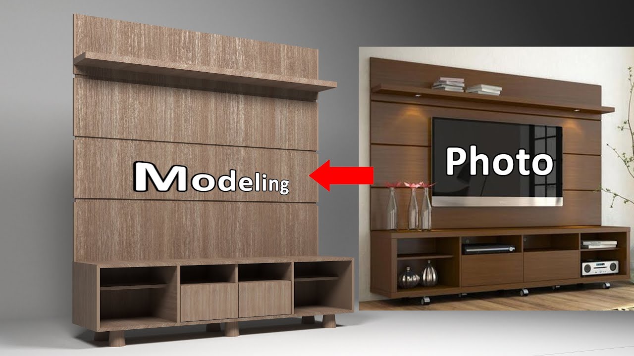 TV Cabinet or TV Wall Design in 3ds Max