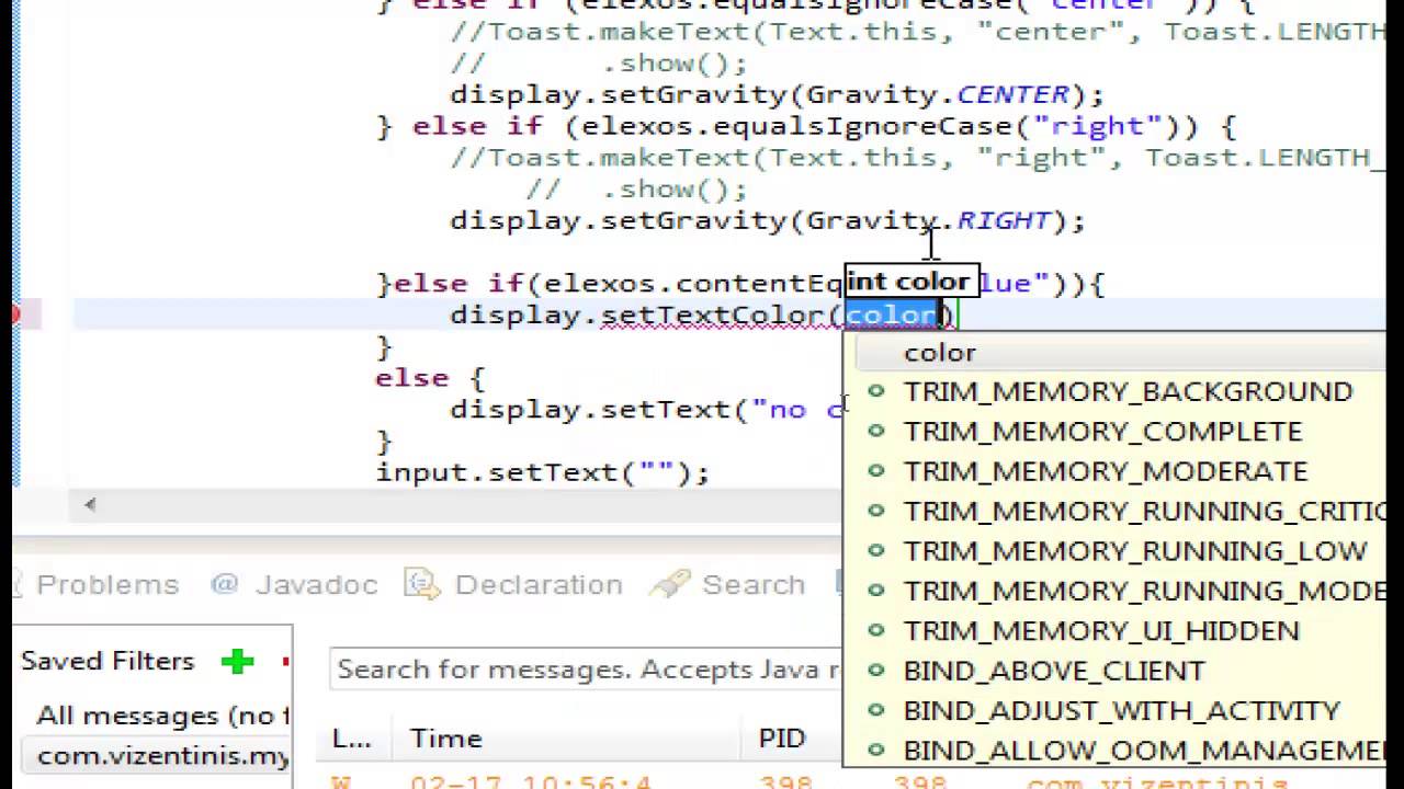Android Tutorial 32 setTextColor java @efodioedu