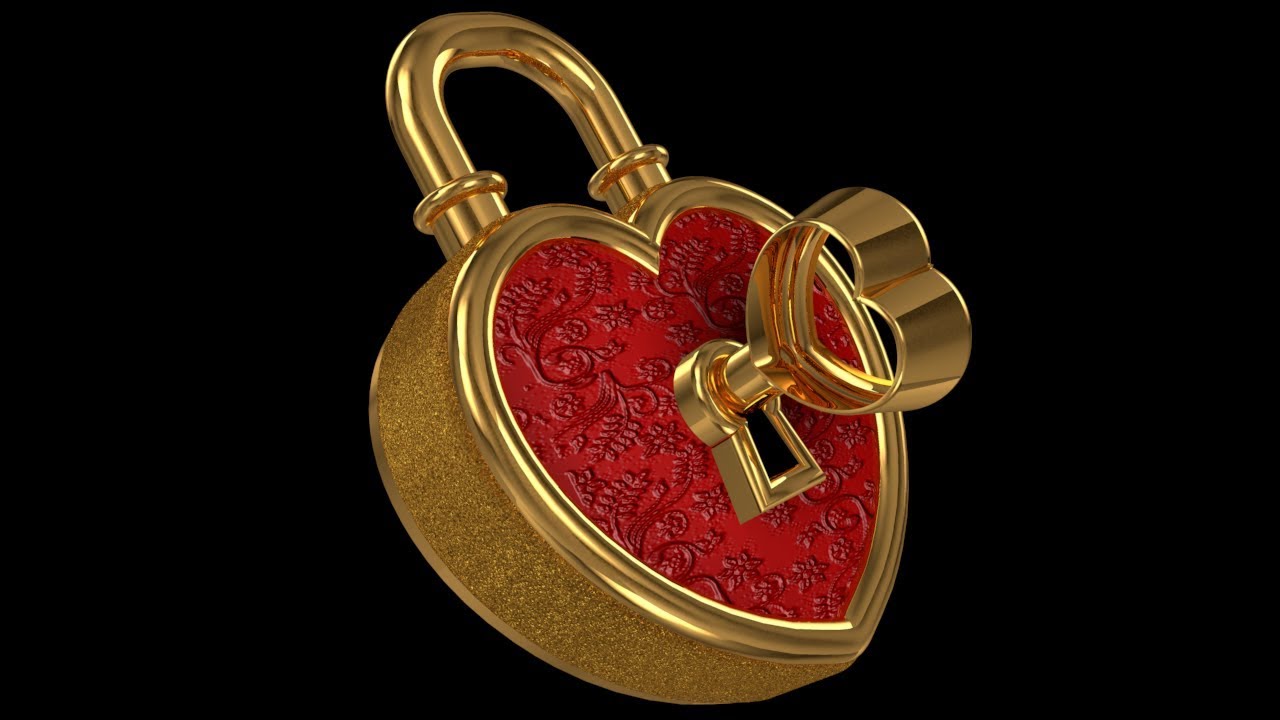 Cinema 4D Tutorial  -   Model heart lock gold  . Part 1