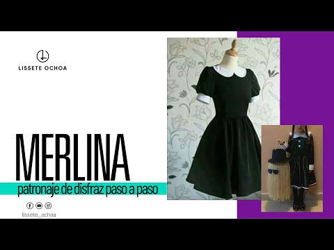 DISFRAZ de MERLINA 👉 #LisseteOchoa #L8A #AltaCostura #Patronaje #Disfraz #Merlina #MerlinaAddams