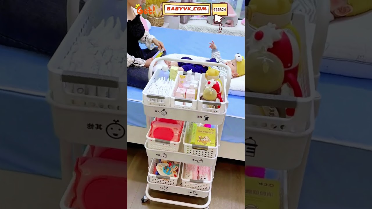 Do You Need a Handy Organizer for Baby Essentials? Try This Baby Storage Rack with Wheels! #baby