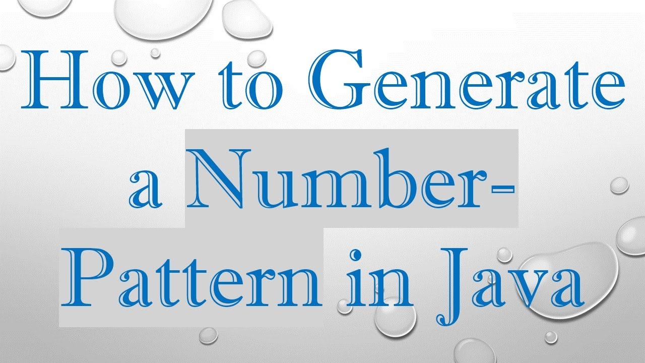 How to Generate a Number-Pattern in Java