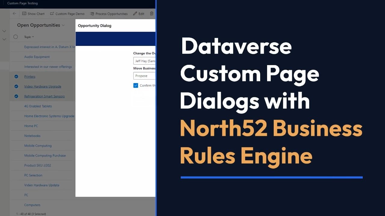 Using North52 Business Rules Engine with Microsoft Dataverse Custom Pages