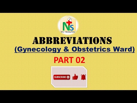 Part 02 Abbreviations gynecology and obstetrics ward