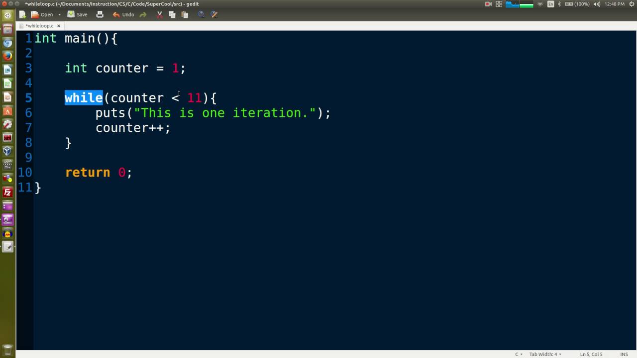 C Coding : While Loop