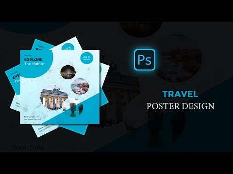 Travel Poster Design In Photoshop | Photoshop Tutorial Post Design | Easy Post Step By Step