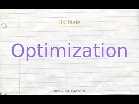 How to pronounce optimization