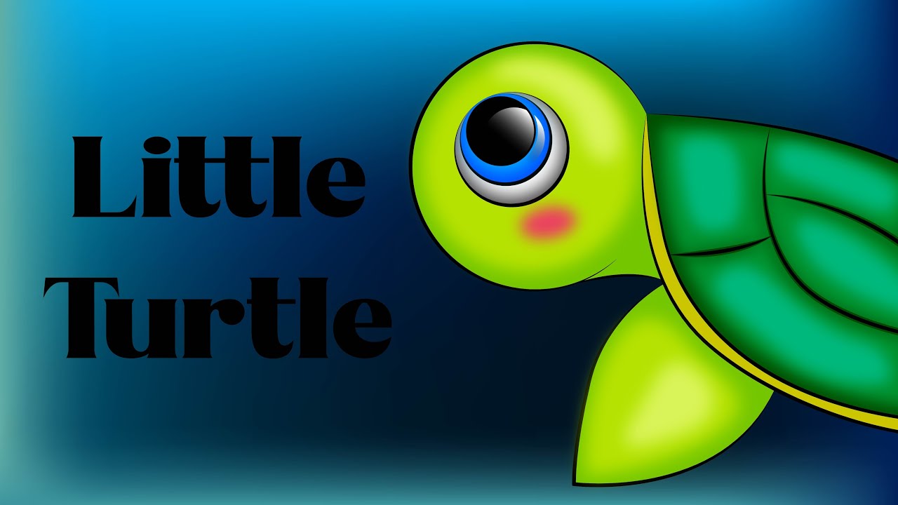 How to draw cute - Turtle - Tortoise Vector - Easy Cute Drawing - Timelapse