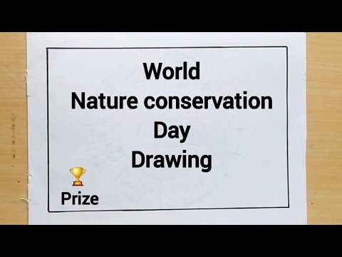 World Nature Conservation Day Drawing | Nature Conservation Day Poster | Plant more trees Drawing