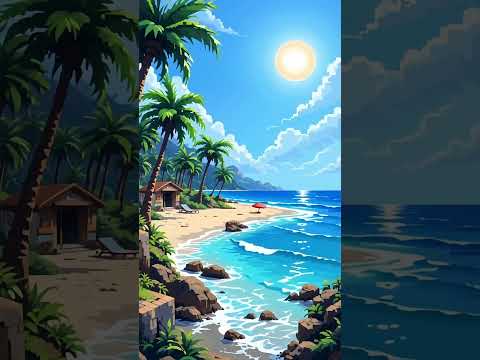 Pixel Art Beach: Retro Sunny Shores