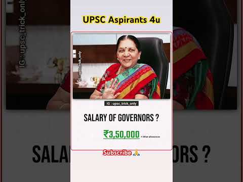 how much Salary of president and prime minister chief Minister UPSC chairman governor in India
