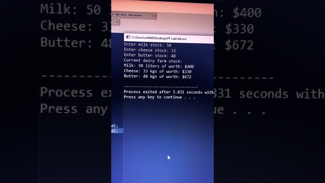 milk stock output c++#coders #codemasters #codelife #coding #codingninja #codinglife #code #coders