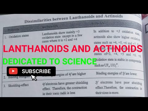 Differences between lanthanoids and actinoids