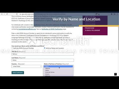 ASHA Certification Verification Instructions