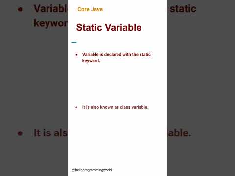 Static Variable (18) #corejava