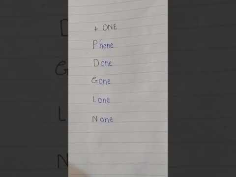 How to pronounce words ending with one?