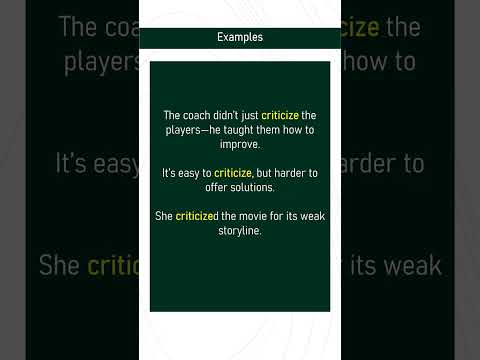 criticize # Expand Your English Vocabulary