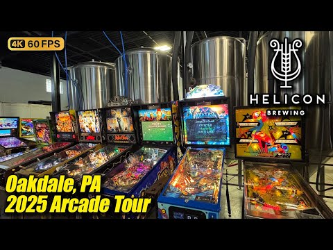 Helicon Brewing arcade tour (Oakdale PA), new April 2025 full 4K walkthrough