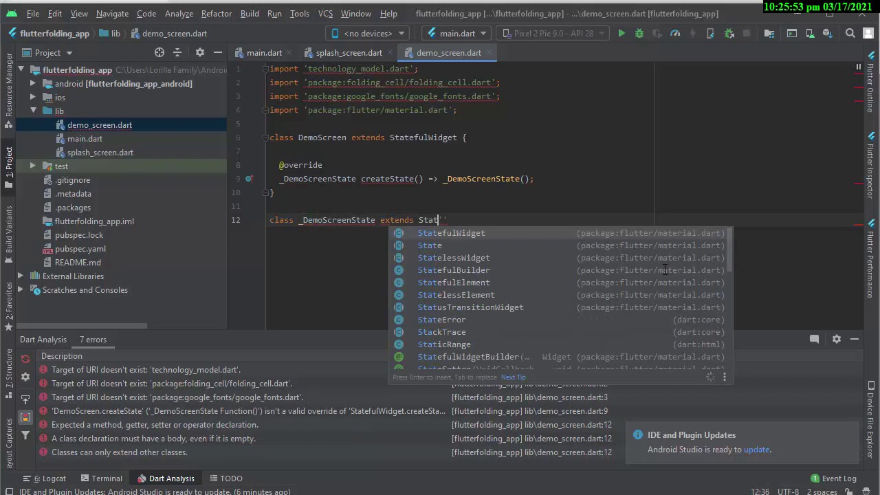 【FLUTTER ANDROID STUDIO and IOS】folding cell